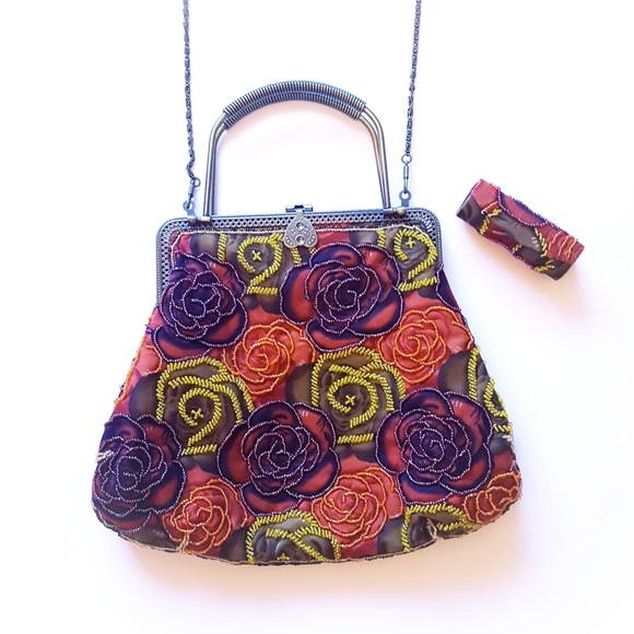 JAFRA | Bags | Jafra Vintage Rose Beaded Bag Lipstick Case | Poshmark